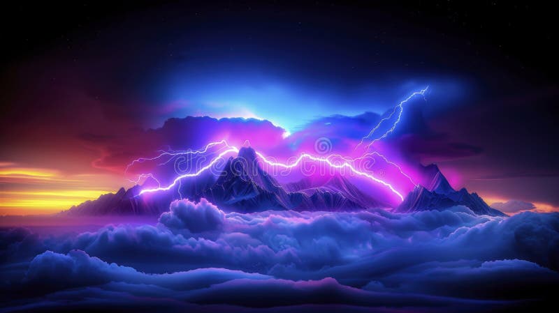 Powerful Electrical Current Energy. Stock Illustration - Illustration ...