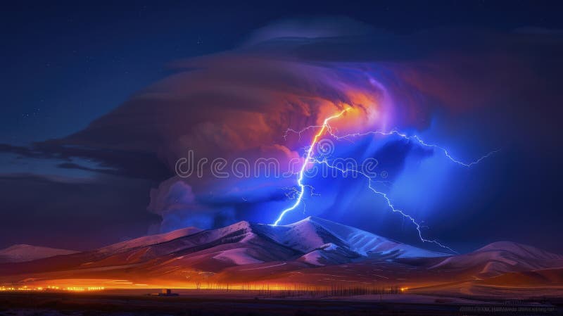 Powerful Electrical Current Energy. Stock Illustration - Illustration ...