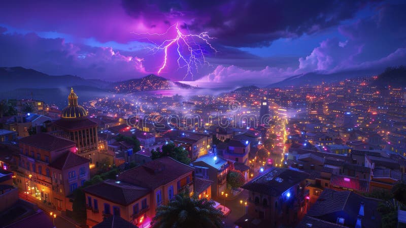 Powerful Electrical Current Energy. Stock Illustration - Illustration ...