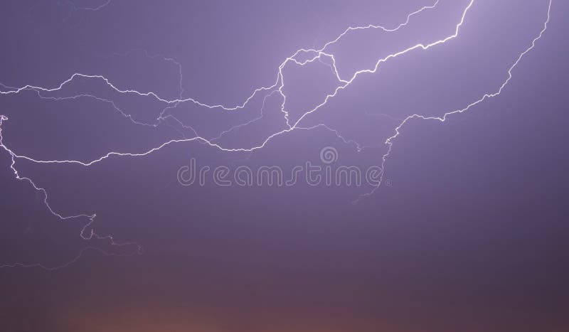 Flash of Lightning in the Sky Background Stock Image - Image of ...
