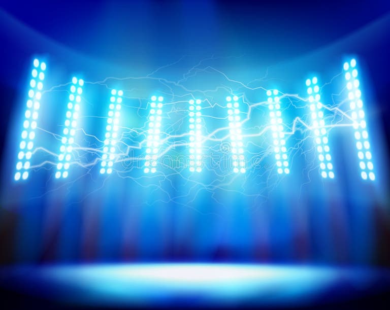 Flash of Lightning on the Stadium. Vector Illustration. Stock Vector ...