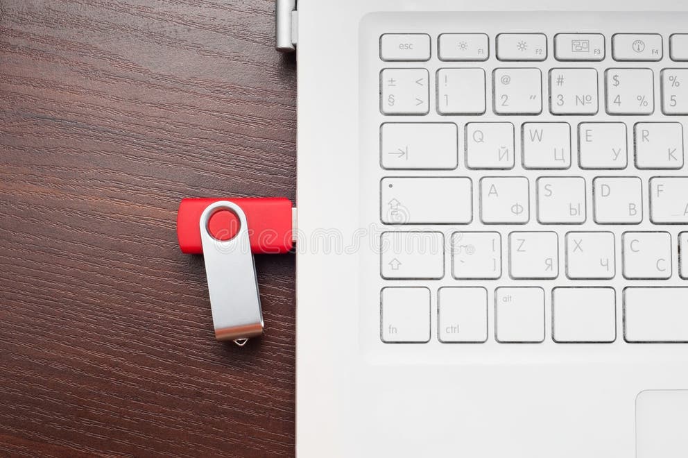Flash Memory Drive Plugged into a Laptop Port Stock Image - Image of ...
