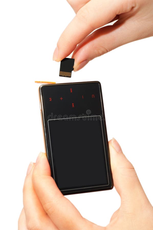 Flash-memory Inserted in Mp4 Stock Photo - Image of data, multimedia ...