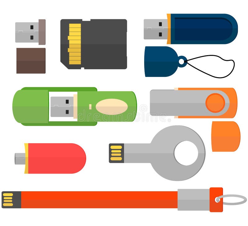 Flash memory set stock illustration. Illustration of connection - 153580680