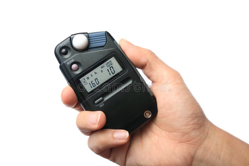 Close Up Light Meter in Hand. Stock Image - Image of gauge, measuring ...