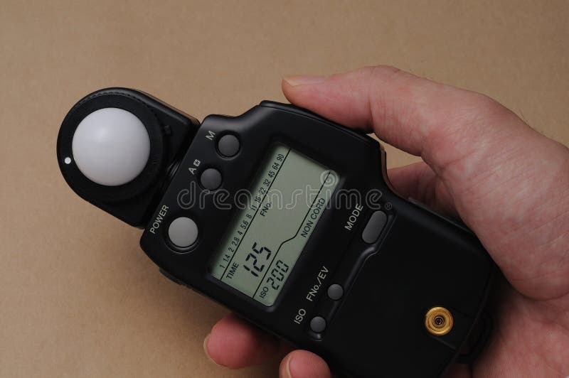 Flash meter stock photo. Image of calibrate, photographer - 34298352