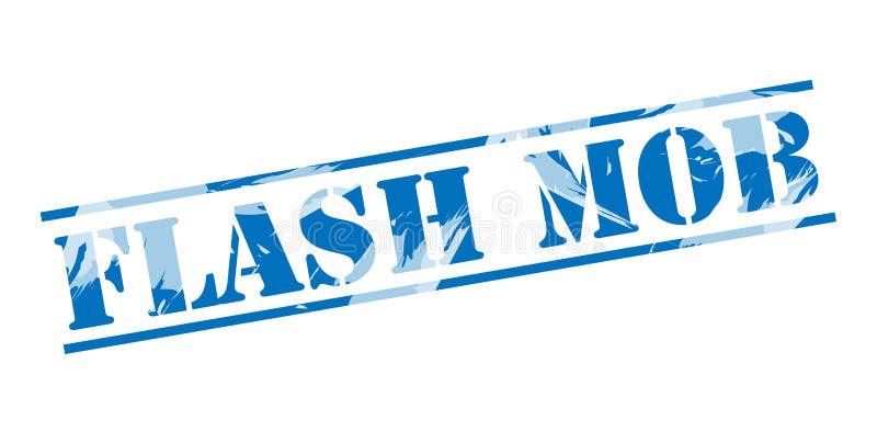 Flash mob blue stamp stock illustration. Illustration of stamp - 97578159