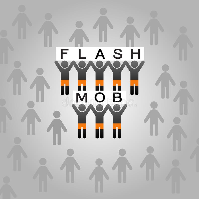 Flash mob stock vector. Illustration of crowd, shorts - 46434122