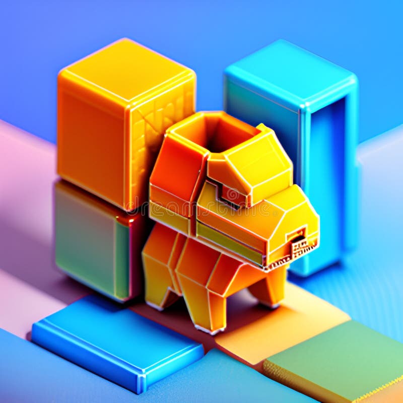 Three Dimensional Building Blocks, Decorative Toys, Metal Objects ...