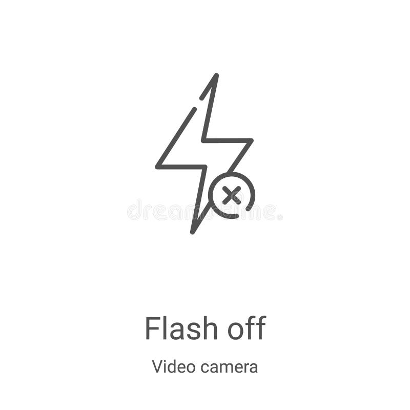 Flash Off Icon Vector from Video Camera Collection. Thin Line Flash Off ...