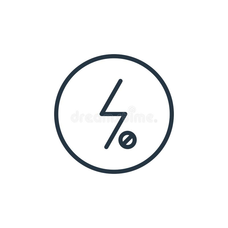 Flash Off Vector Icon. Flash Off Editable Stroke. Flash Off Linear ...