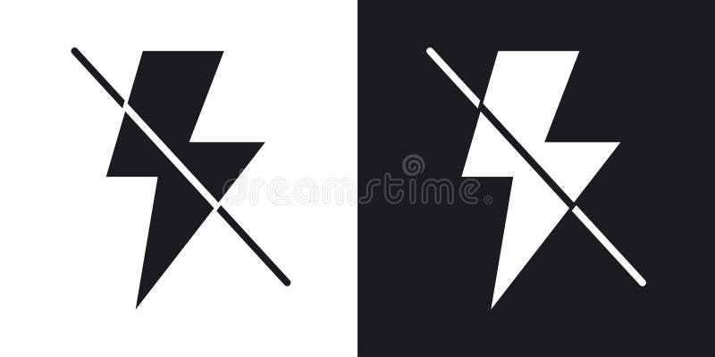 Flash Offline in Thin Line Black Color. Flat Simple Vector Symbols ...