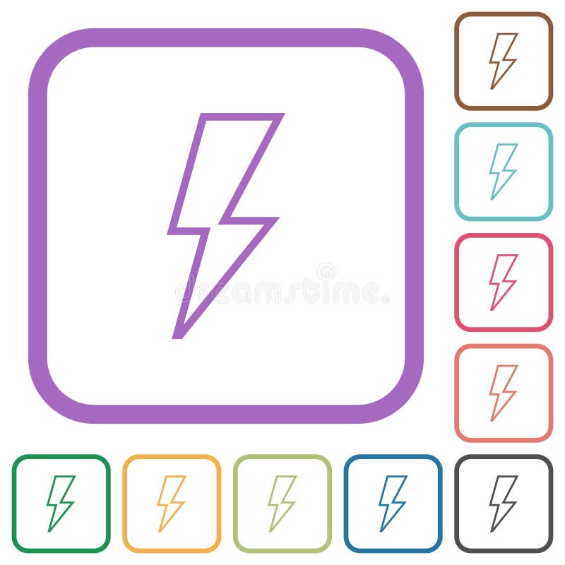Flash outline simple icons stock vector. Illustration of electricity ...