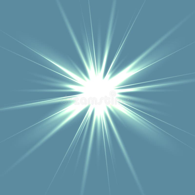 Flash and Rays on a Blue Background. Light Effect Stock Vector ...