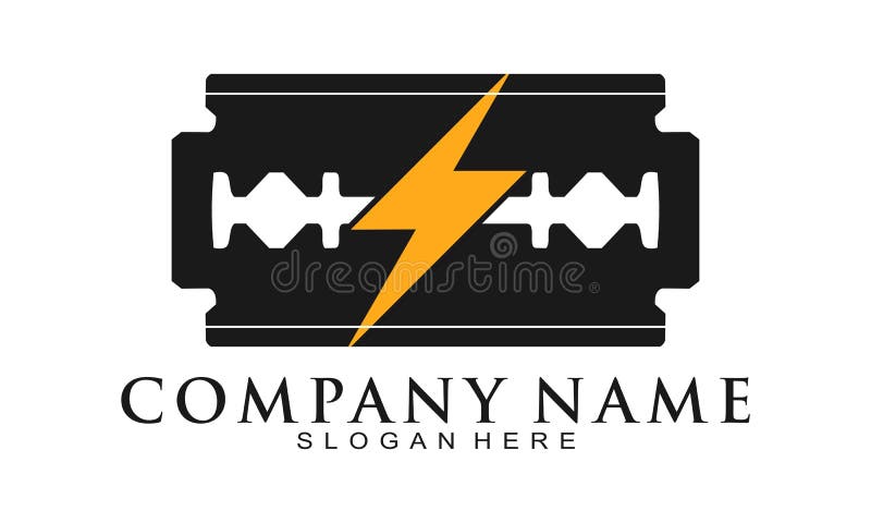 Flash Razor Blade Illustration Vector Logo Stock Vector - Illustration ...