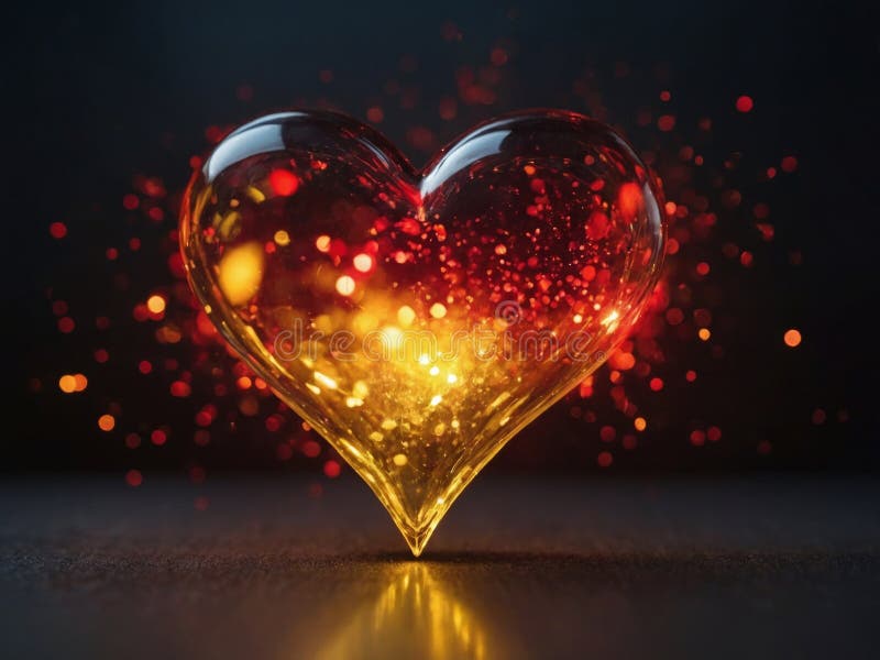 Flash of Red and Yellow with a Heart Inside. Stock Illustration ...