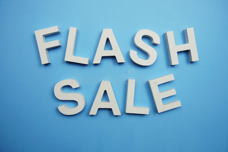 Flash Sale Alphabet Letters on Blue Background Stock Image - Image of ...
