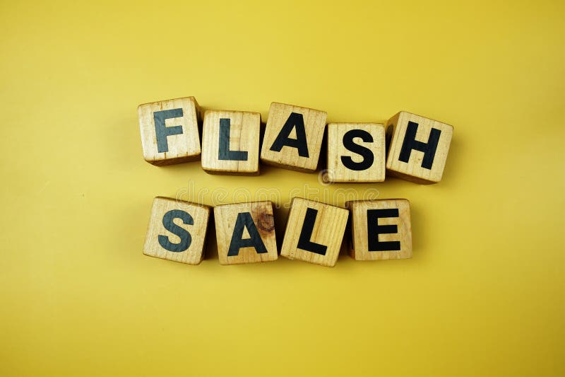 Flash Sale Alphabet Letters Top View Yellow Background Stock Photos ...
