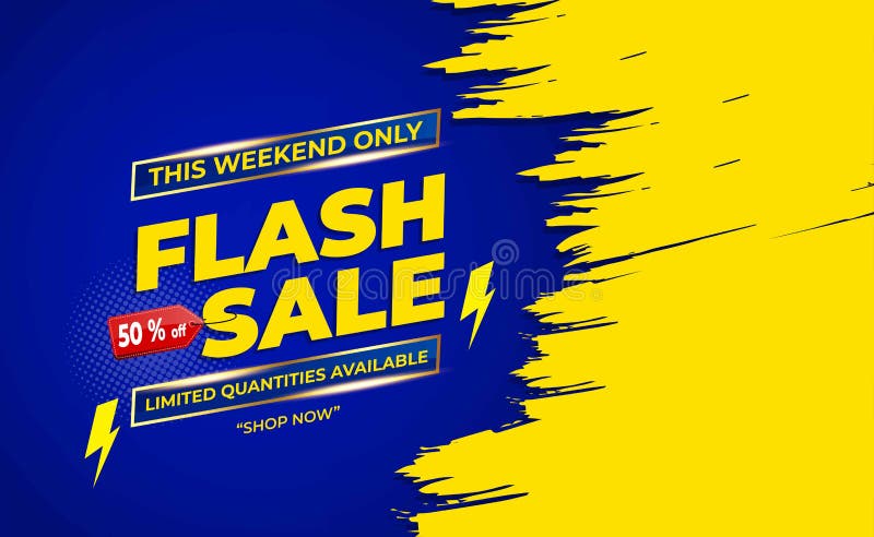 Flash Sale Background with Grunge or Brush. Vector Illustration Stock ...