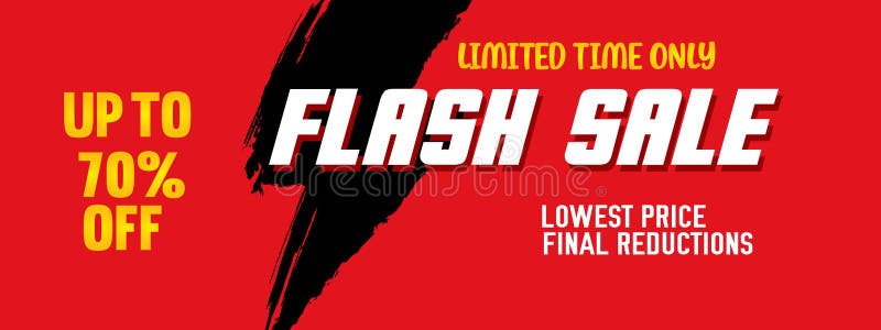 Flash Sale Banner Layout Design Vector Illustration Stock Vector ...