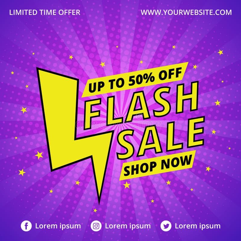 Flash Sale Banner with Spreading Glitter Star Stock Vector ...
