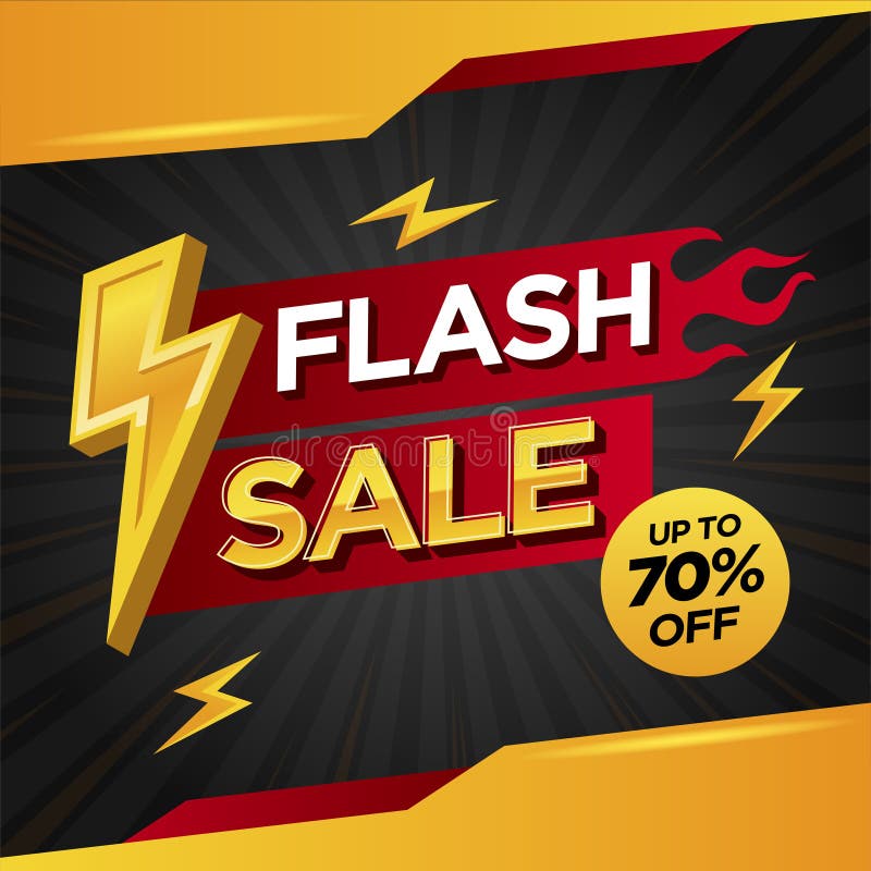 Flash sale banner template stock vector. Illustration of flash - 185447550