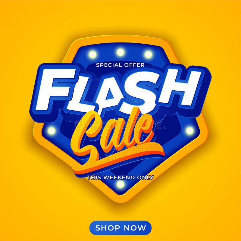 Flash Sale Banner Template Background Stock Illustration - Illustration ...