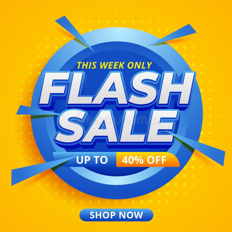 Flash Sale Banner Template Design Stock Vector - Illustration of layout ...