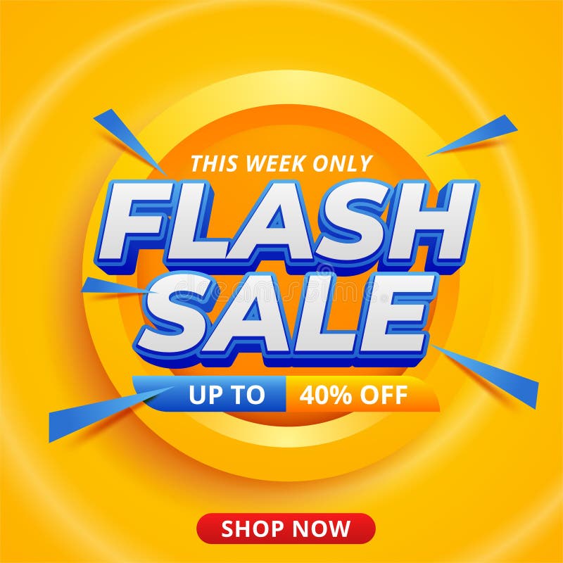 Flash Sale Banner Template Design Stock Vector - Illustration of sale ...