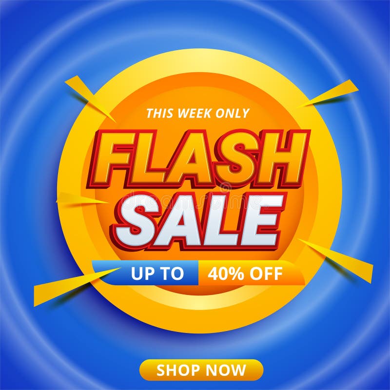 Flash Sale Banner Template Design Stock Vector - Illustration of ...