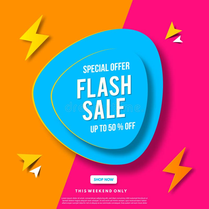 Flash Sale Banner Template Design. Abstract Sale Banner Stock Vector ...