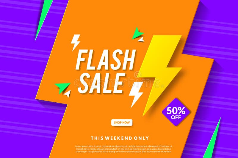 Flash Sale Banner Template Design. Abstract Sale Banner Stock Vector ...