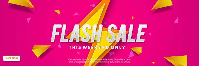 Flash Sale Banner Template Design. Abstract Sale Banner Stock Vector ...