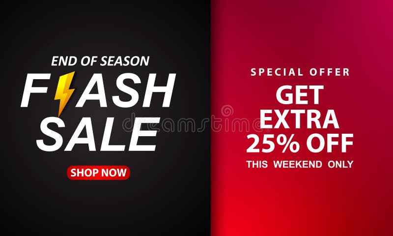 Flash Sale Banner Template Design for Web or Social Media. Vector ...