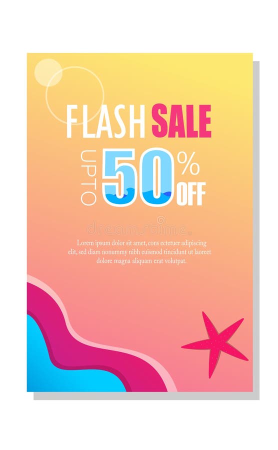 Flash Sale Banner Template Vector Design with Summer Theme Stock Vector ...