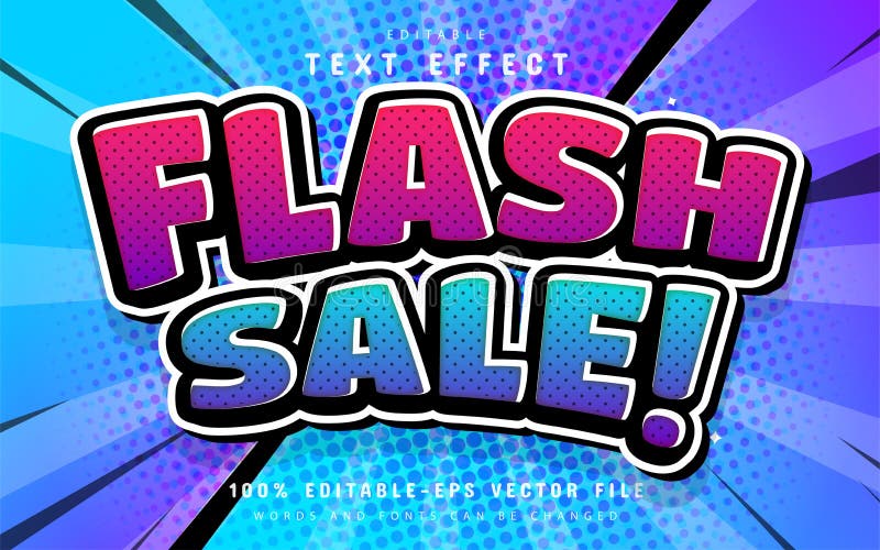 Flash Sale Comic Style Text Effect Stock Vector - Illustration of cloud ...