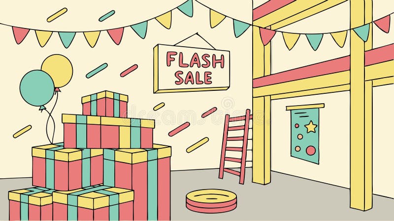 Flash Sale Concept with Gift Boxes and Festive Decorations in a ...