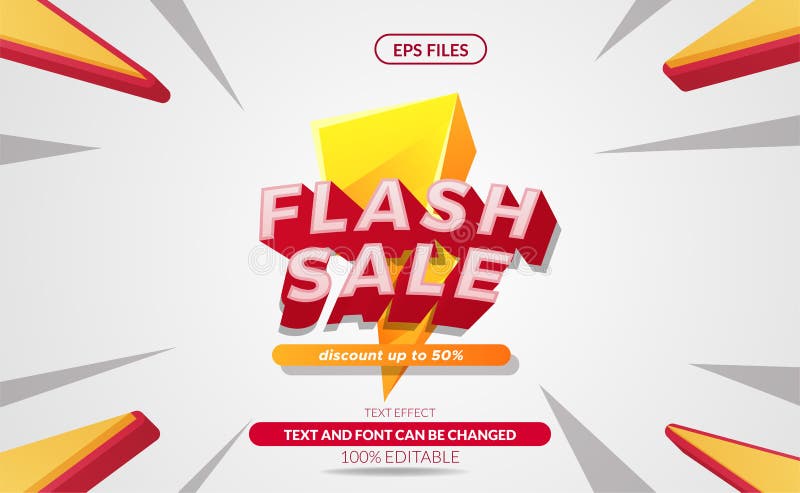 Flash Sale 3d Editable Text Effect with Thunder Symbol. Big Sale ...