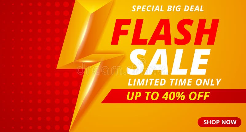 Flash Sale Discount Banner Template Promotion Stock Vector ...