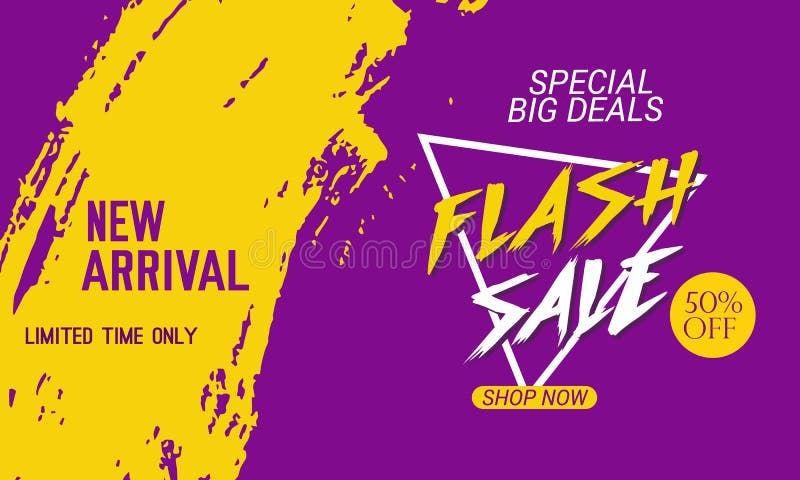 Flash Sale Discount Banner Template Promotion Vector Stock Vector ...