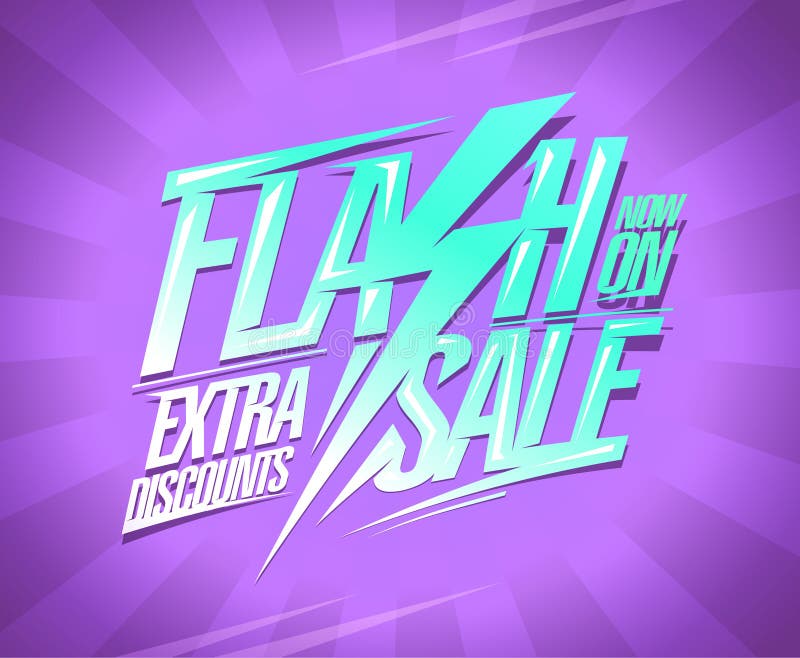 Flash Sale, Extra Discounts Web Banner or Flyer Template Stock Vector ...