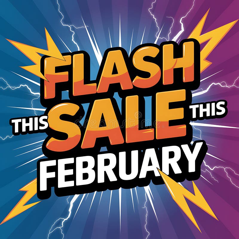 Flash Sale this February a Comic Book Style Advertisement Stock Image ...