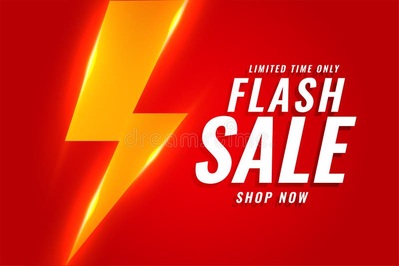 Flash Sale Vector Advertising Banner for Discount and Offers Stock ...