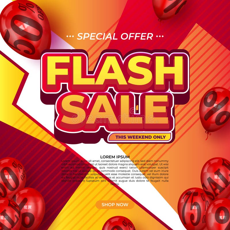 Flash Sale Modern Banner Promotional Template Stock Vector ...
