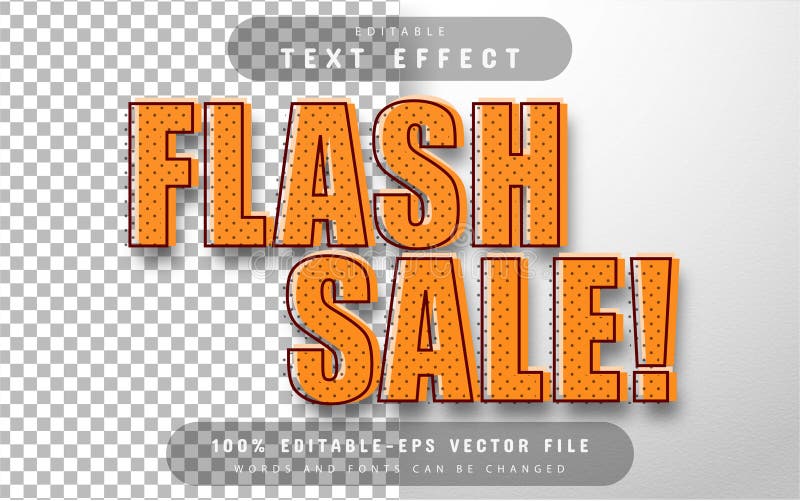 Flash Sale Orange Text Effect Editable Stock Vector - Illustration of ...