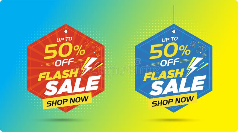 Flash Sale 50 Percent Off. Advertising Dangler Vector Design Stock ...