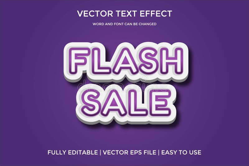 Flash Sale Purple Color Vector Text Effect Stock Vector - Illustration ...