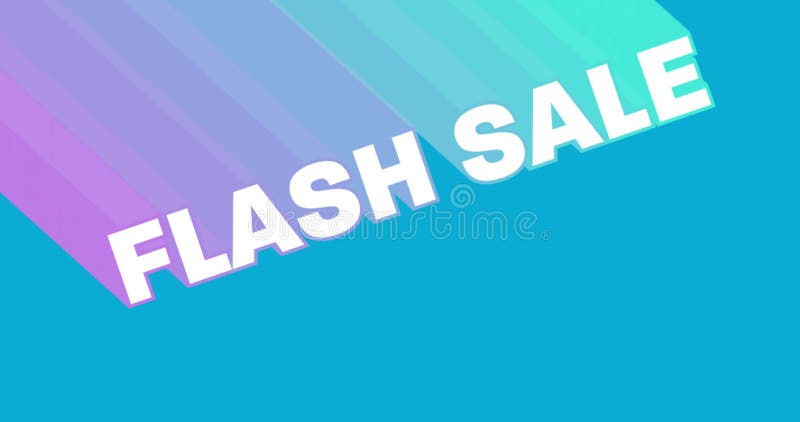 Flash Sale Text Animation Over Gradient Background with Diagonal ...