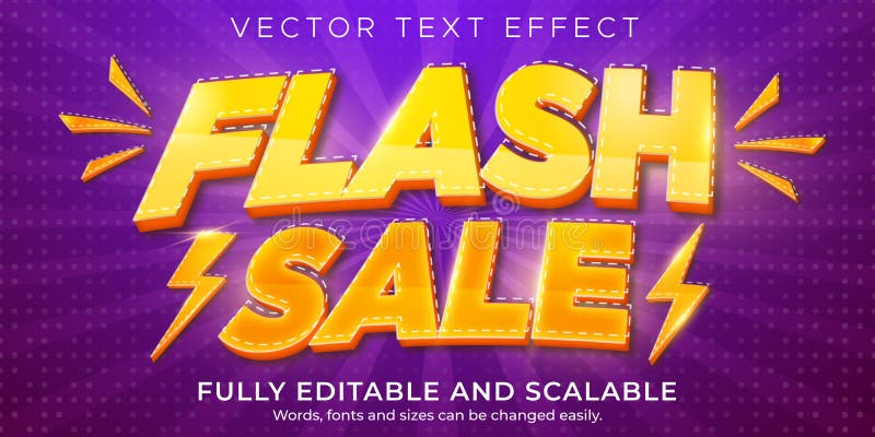 Flash Sale Text Effect Editable Discount and Offer Text Style Stock ...