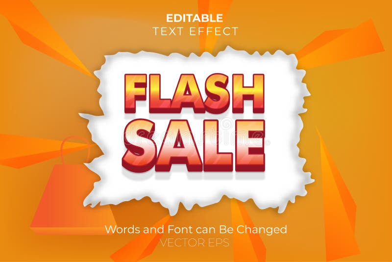 Flash Sale Text Effect Orange Vector Editable Stock Vector ...